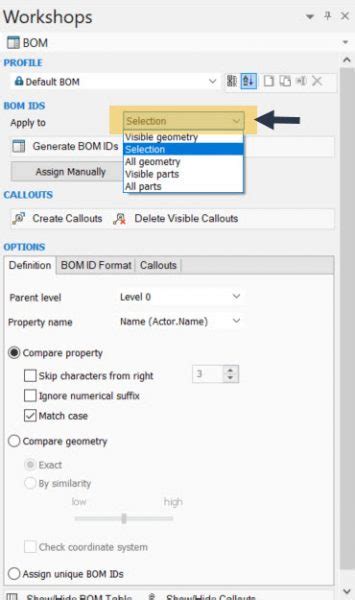 Creating A BOM With Part Assembly Actors In SOLIDWORKS Composer
