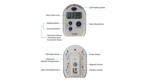 Visual Timer Multi Function With Vibrating Audible And Flashing Alarm