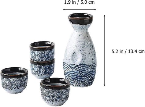 Japanese Sake Cup Set 4 Pcs 35ml Sake Cups 1 Pcs 180ml Sake Pot Set