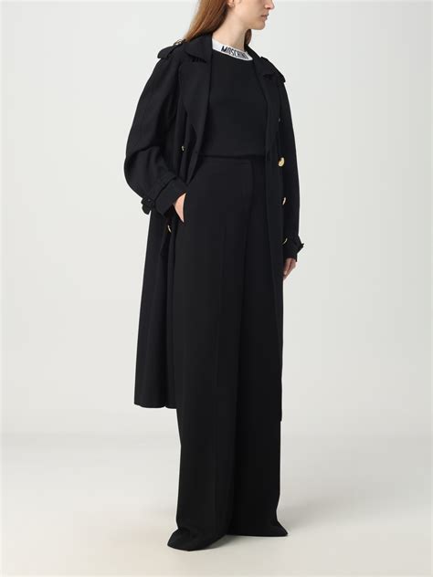 Moschino Couture Outlet Trench Coat Woman Black Moschino Couture