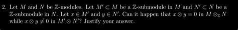 let m and n be z modules let m′⊂m be a z submodule