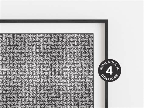 Solvable Maze Print Modern Wall Art Geometric Puzzle Abstract