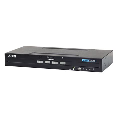 Aten 4 Port Usb Displayport Secure Kvm Switch With Cac Psd Pp V4 0 Compliant Cs1184dp4c At U