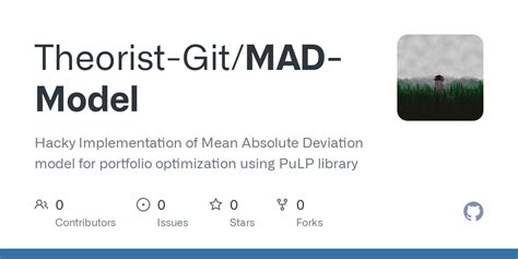 Github Theorist Git Mad Model Hacky Implementation Of Mean Absolute Deviation Model For