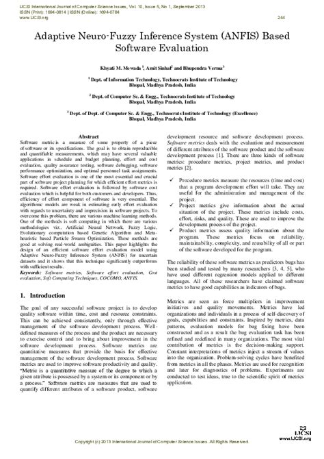 Pdf Adaptive Neuro Fuzzy Inference System Anfis Based Software