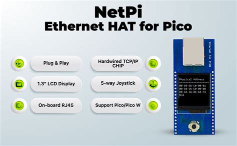 sb components netpi 1 3 lcd display ethernet hat for raspberry pi pico