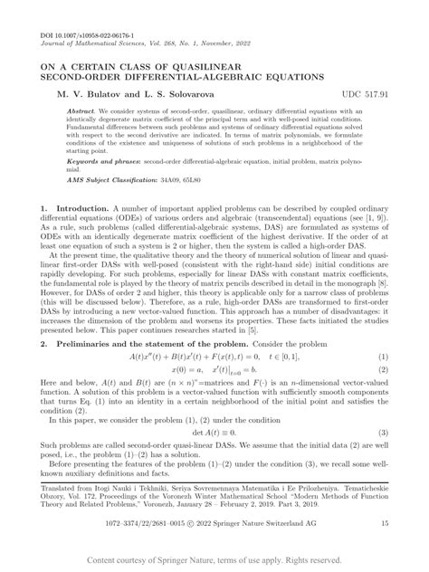 On A Certain Class Of Quasilinear Second Order Differential Algebraic