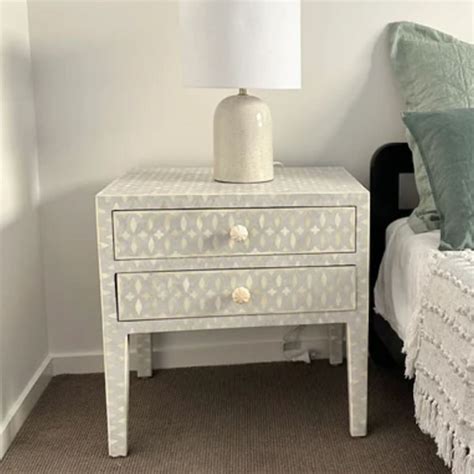 Mother Of Perl Bedside Table Nightstand Table Sidetable Endtable