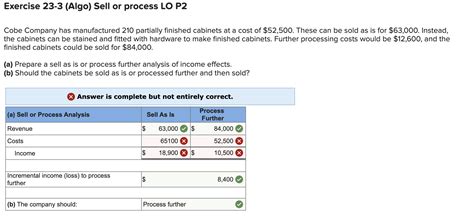 Solved Exercise 23 3 Algo Sell Or Process Lo P2 Cobe