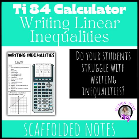 Ti 84 All Series Calculator Notes Writing Linear Inequalities