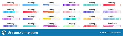 Big Set Loading Icons Loading Load Progress Bar For Upload Download Round Process Website