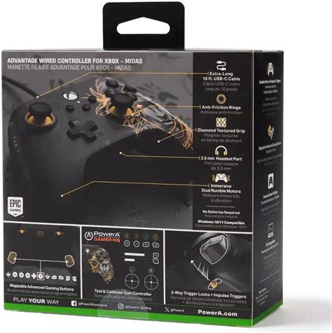 Powera Advantage Xbox Wired Controller Two Mappable Buttons 3 Way Trigger Locks Dual Rumble