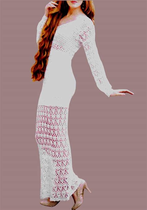 Boho Dress Pattern Maxi Crochet Dress For Beach Wedding Crochet