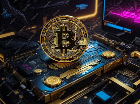 Premium Photo Kind Of Bitcoin Crypto Currency Structure On Gold Bitcoin Chip Circuit System
