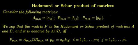 Hadamard Or Schur Product Mathematics Physics School Time