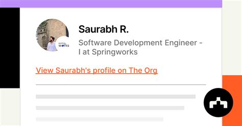 Saurabh R Software Development Engineer I At Springworks The Org