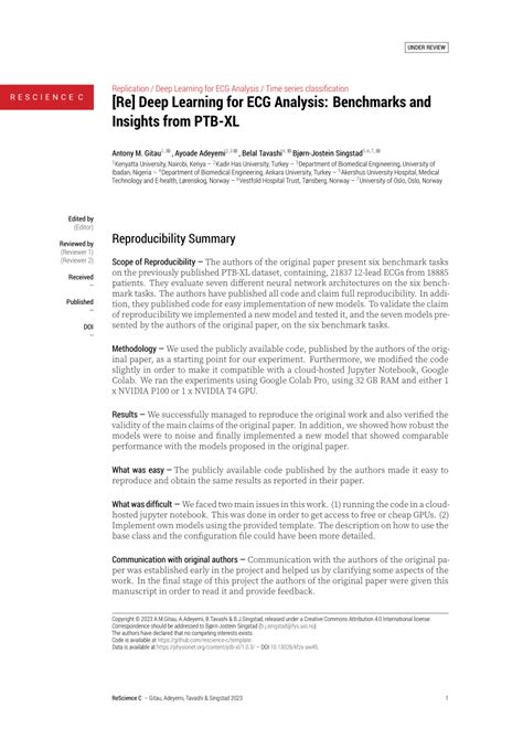 pdf replication deep learning for ecg analysis time series