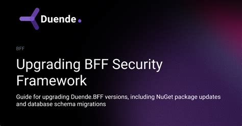 Upgrading Bff Security Framework Duende Software Docs