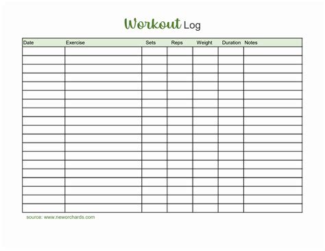 Free Excel Exercise Tracker Templates