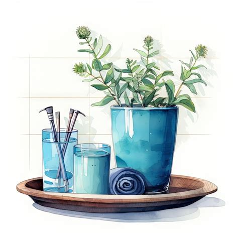 Premium Ai Image Vector Illustration Of A Bathroom