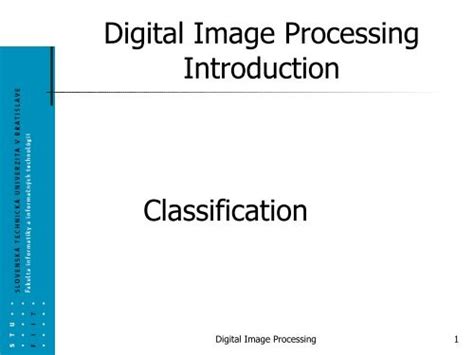 digital image processing lecture classifikation pdf