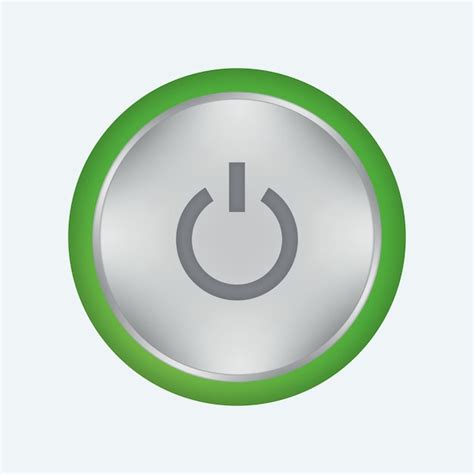 시작 아이콘 및 전원 버튼 닫기 기호 누르기 프리미엄 벡터