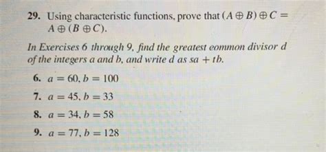 Solved 29 Using Characteristic Functions Prove That A B