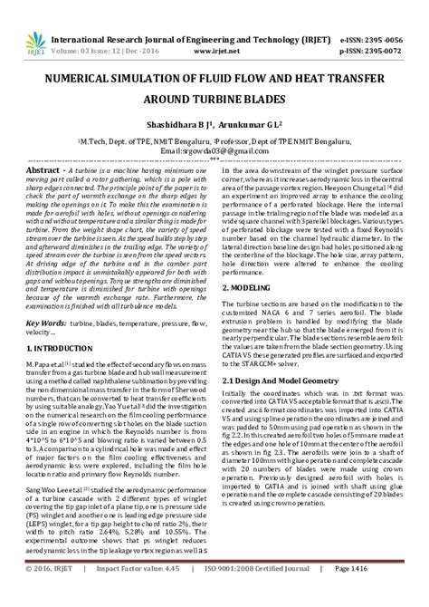 Pdf Numerical Simulation Of Fluid Flow And Heat Transfer Around