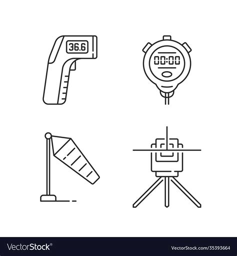 Measuring Tools Linear Icons Set Royalty Free Vector Image
