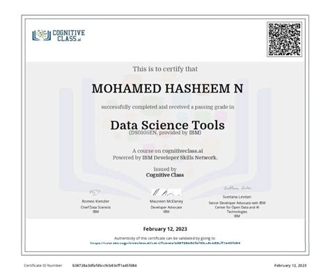Mohamed Hasheem N On Linkedin Datascience Ibmdatascience Cognitiveclass Ibm Linkedin