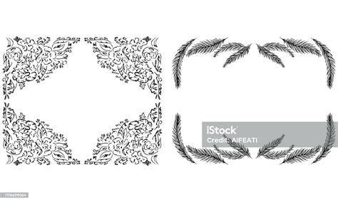 열대 손 그린 꽃 프레임입니다 윤곽선 집합입니다 정글 단풍 그림입니다 꽃 무늬 세트입니다 핸드 드로잉 벡터 격리 컬렉션입니다 내츄럴 스프링 웨딩 카드 여름 열대 잎입니다