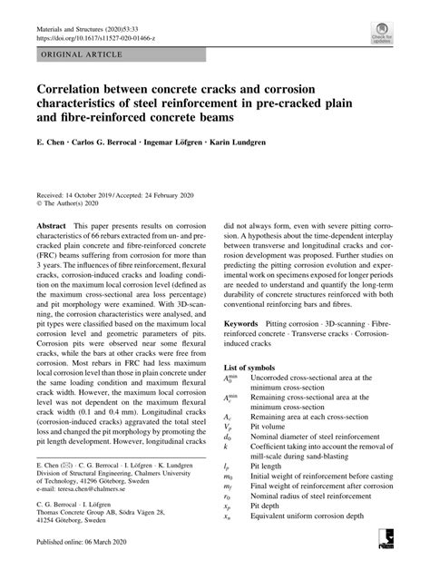 pdf correlation between concrete cracks and corrosion characteristics