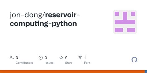 GitHub Jon Dong Reservoir Computing Python
