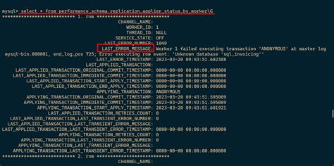 Mysql Slave Database Stopped Replicationlasterror Error Unknown