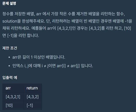 제일 작은 수 제거하기 구조 분해 할당 Filter 사용