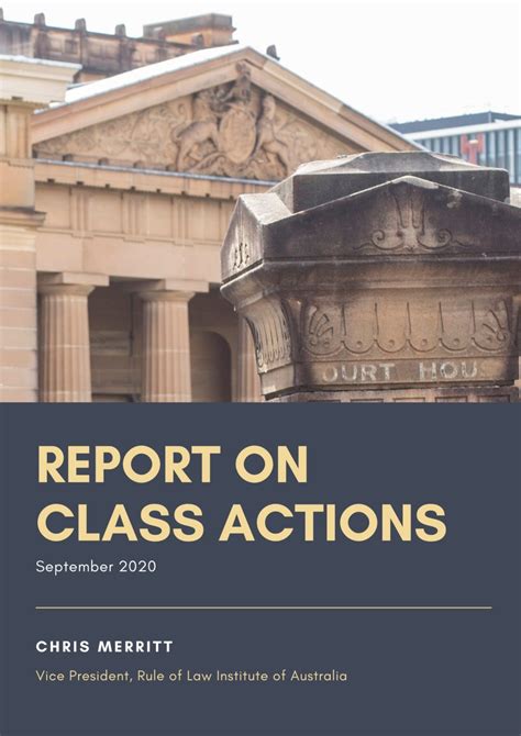 Report On Class Actions Rule Of Law Education Centre