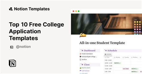 Top 10 Free College Application Templates Notion Template Marketplace