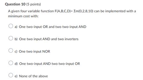 A Given Four Variable Function Chegg