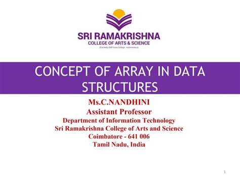 Concept Of Array In Data Structures Concept Of Array In Data Structures Ppt