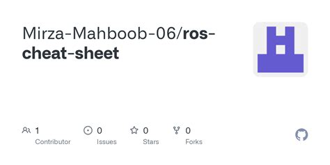 GitHub Mirza Mahboob Ros Cheat Sheet