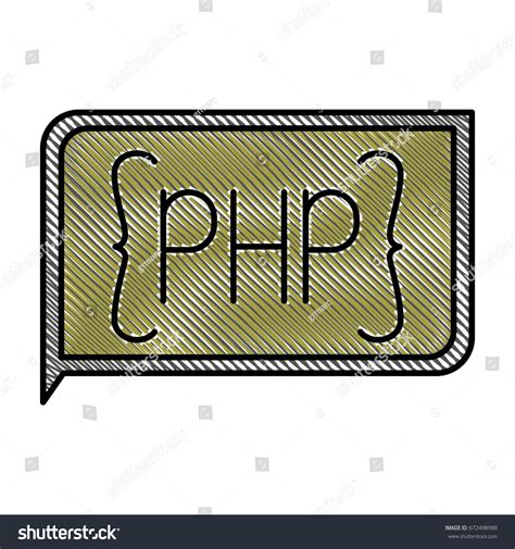 colored pencil silhouette rectangle text php stock vector royalty free