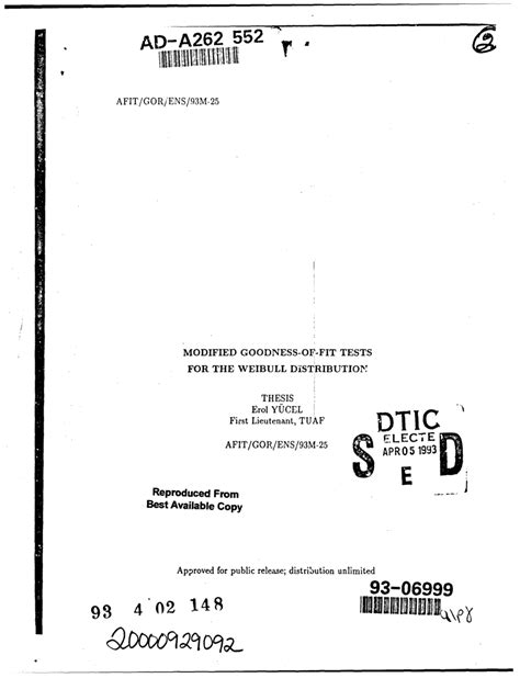 [pdf] Modified Goodness Of Fit Tests For The Weibull Distribution