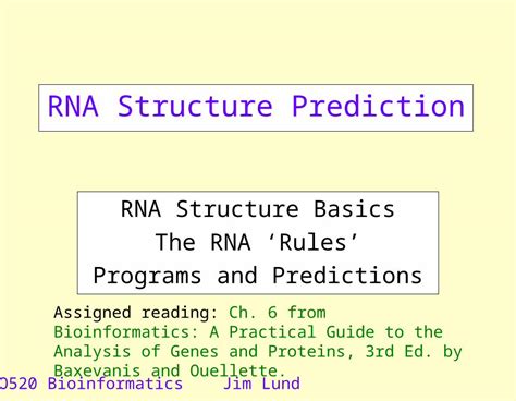 PPT RNA Structure Prediction RNA Structure Basics The RNA Rules