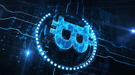 Bitcoin Blockchain Crypto Currency Symbol Digital Concept Vertical Loop Stock Video Video Of