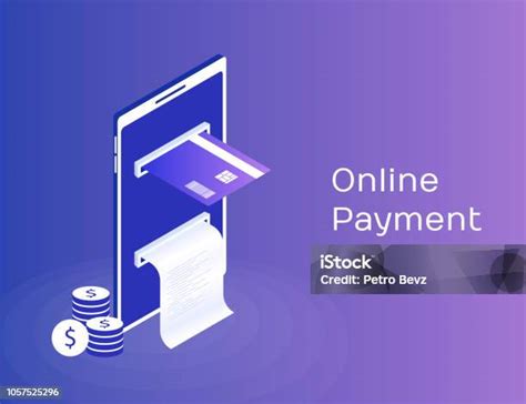 휴대 전화 지불 전자 온라인 모바일 지갑 스마트폰 체크 테이프 및 지불 카드에 의하여 지불 현대 3d 등각 투영 벡터 일러스트 레이 션 3차원 형태에 대한 스톡 벡터 아트