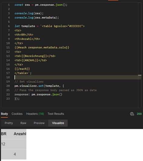 Visualizer Does Not Use Response Help Hub Postman Community