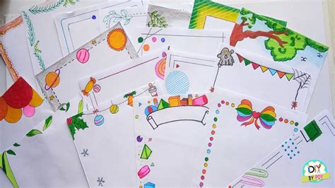 รวมเส้นขอบตกแต่งปกใบงาน Border Designs On Paper Youtube