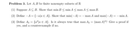 solved problem 3 ﻿let a b ﻿be finite nonempty subsets of