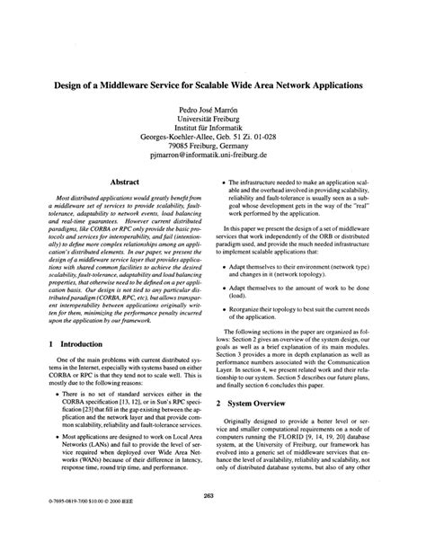 Pdf Design Of A Middleware Service For Scalable Wide Area Network