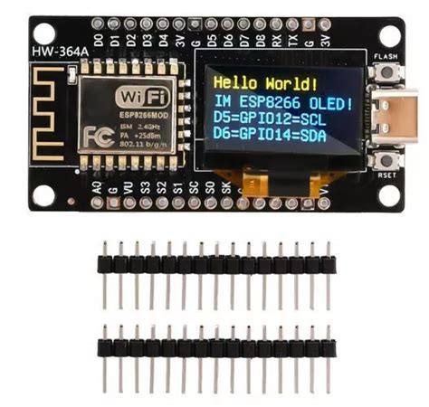 Nodemcu Esp8266 With Oled Display Arduino Idemicro Python Usb Type C £1115 Picclick Uk